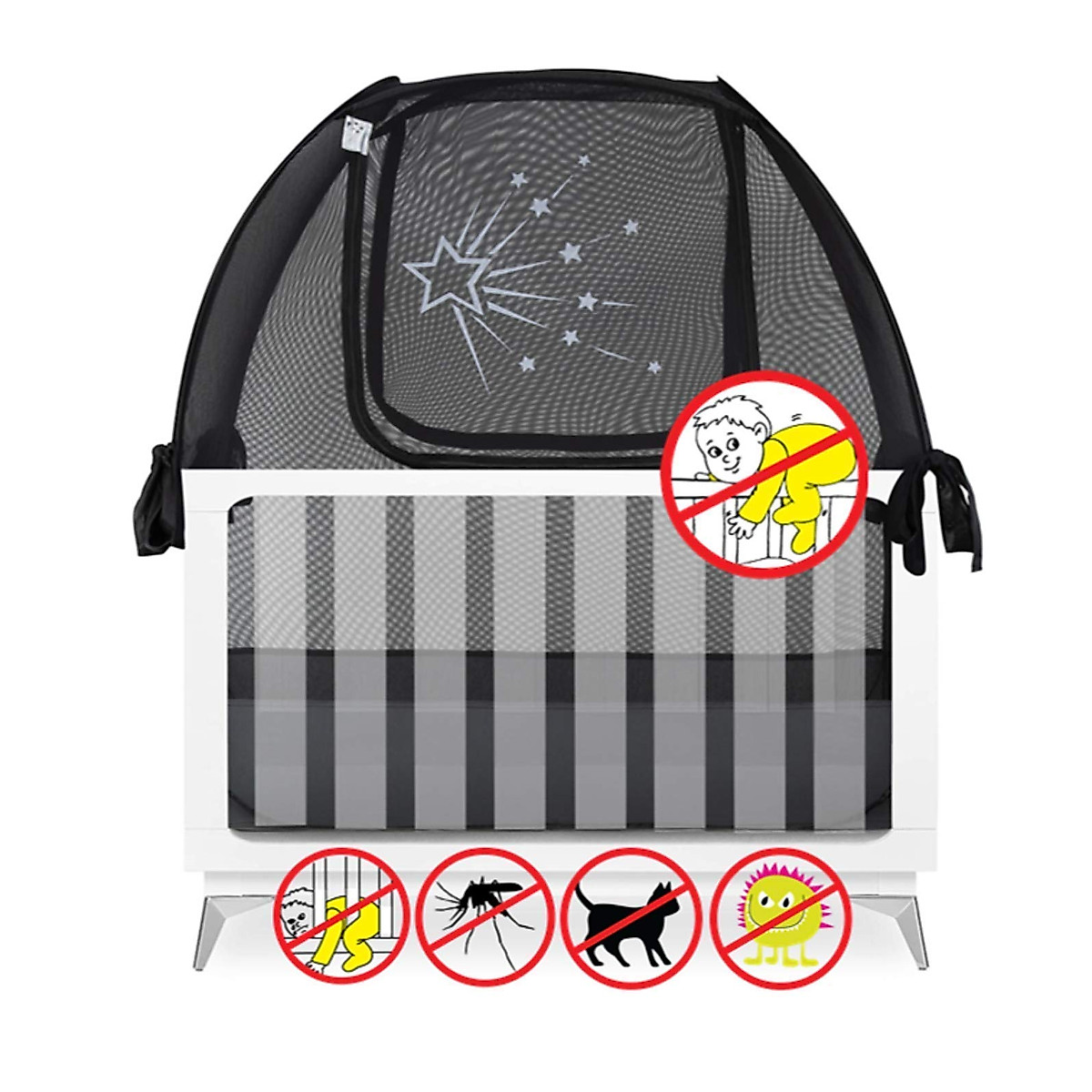 Aussie Cot Net - Baby Crib Tent and Travel Crib Tent to Keep Baby from Climbing Out - Premium Net Cover - See Through Crib Netting - Nursery Mosquito Net Tent