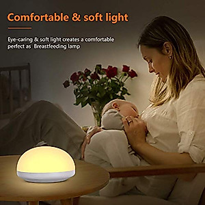 OOWOLF LED Night Lights for Kids Rechargeable Bedside Lamp with Color Changing Mode Dimmable Touchable Ambient Light for Reading, Sleeping, and Relaxing