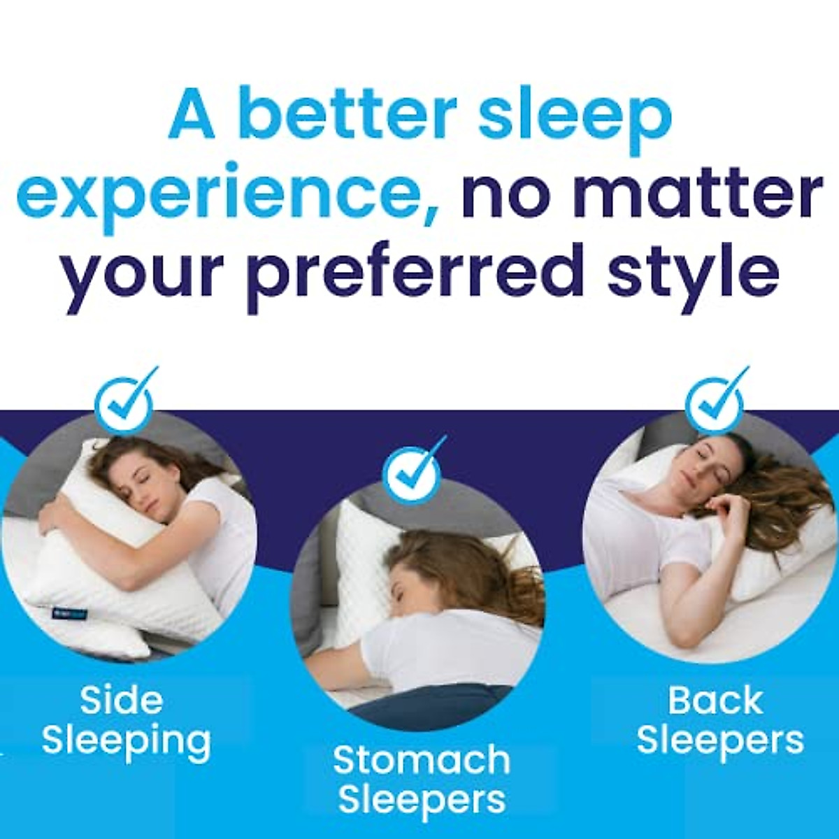 Sidney Sleep Bed Pillow for Side and Back Sleepers - Adjustable Filling - Memory Foam Pillow for Neck and Shoulder Pain - Customizable Loft - Queen Size - Additional Foam Bag Included (Grey)