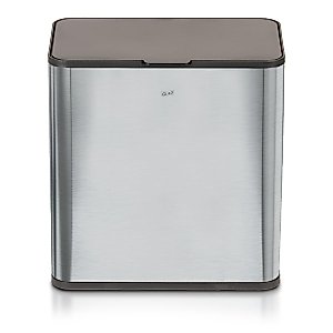 Glad Roomate Stainless Steel Under Counter Trash Can with Clorox Odor Protection | Space Saving Dual Lid Waste Bin for Kitchen Cabinet, Bathroom or Office