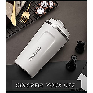 Travel Coffee Mug, Stainless Steel Insulated Tumbler, 12oz Reusable Coffee Mug with Lid, Christmas Gifts for Women Men, Stocking Stuffers, Coffee Cup for Home Office Outdoor Sport Water Bottle.…