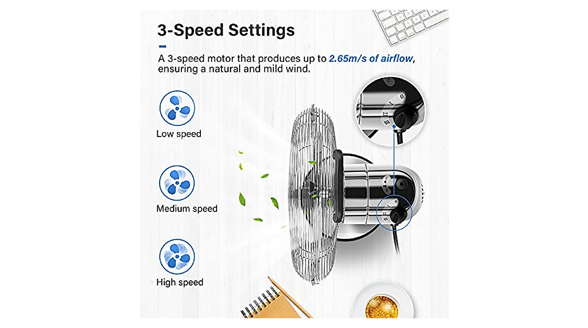 Simple Deluxe 12 Inch Stand Fan - Powerful, Quiet & Durable Cooling