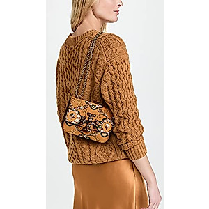 Tory Burch Women's Eleanor Brocade Small Shoulder Bag, Sunset Bonfire, Orange, Floral, One Size