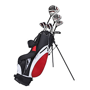 Precise Teenager Complete Golf Set Includes Titanium Driver, S.S. Fairway, S.S. Hybrid, S.S. 7-PW Irons, Putter, Stand Bag, 3 H/C's Teen Ages 13-16 Right Hand & Left Hand Available! (Left Hand)