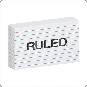 Oxford Ruled Index Cards, 3" x 5", White, 300 Per Pack (40149)