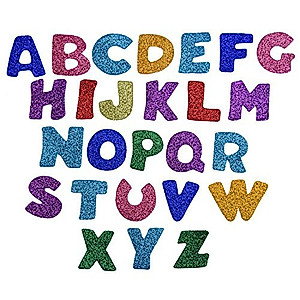 eBoot Glitter Foam Stickers Letter Sticker Self Adhesive Letters, Assorted Colors, 5 Sets