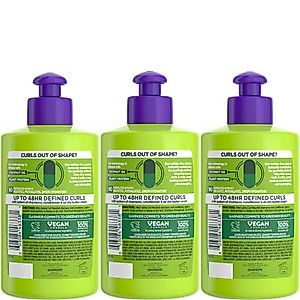 Garnier Fructis Style Curl Nourish Butter Cream Leave-In Conditioner for Curly Hair, 10.2 Ounce Bottle, 3 Count