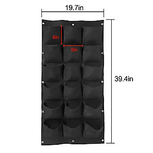 ZOENHOU 2 Pack Total 36 Roomy Pockets Vertical Garden Planter, Wall-Hanging Flower Pot Bags, Felt Wall Mount Balcony Planter Pouch for Herbs, Succulent, Flowers and Vegetables