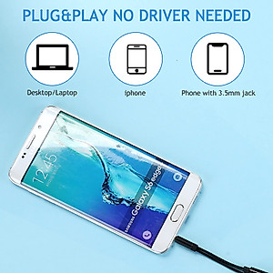 Bokadzi 5 Feet 3.5mm Lavalier Microphone Lapel Omnidirectional Condenser Mic for iPhone Android & Windows Smartphones, YouTube, Interview, Studio, Video Recording（with The 4 Pin to 3 Pin Adapter）