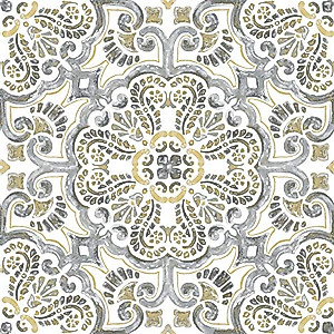 FloorPops FP2947 Antico Peel & Stick Floor Tiles, Multicolor