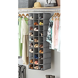Whitmor, Crosshatch Gray, Hanging Shoe Shelves Closet Organizer, 30 Section