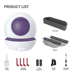 ELS PET Self Cleaning Cat Litter Box, No Scooping Automatic Litter Box with APP Control, Smart Monitor/Safety Protection/Odorless, Extra Large for Multiple Cats