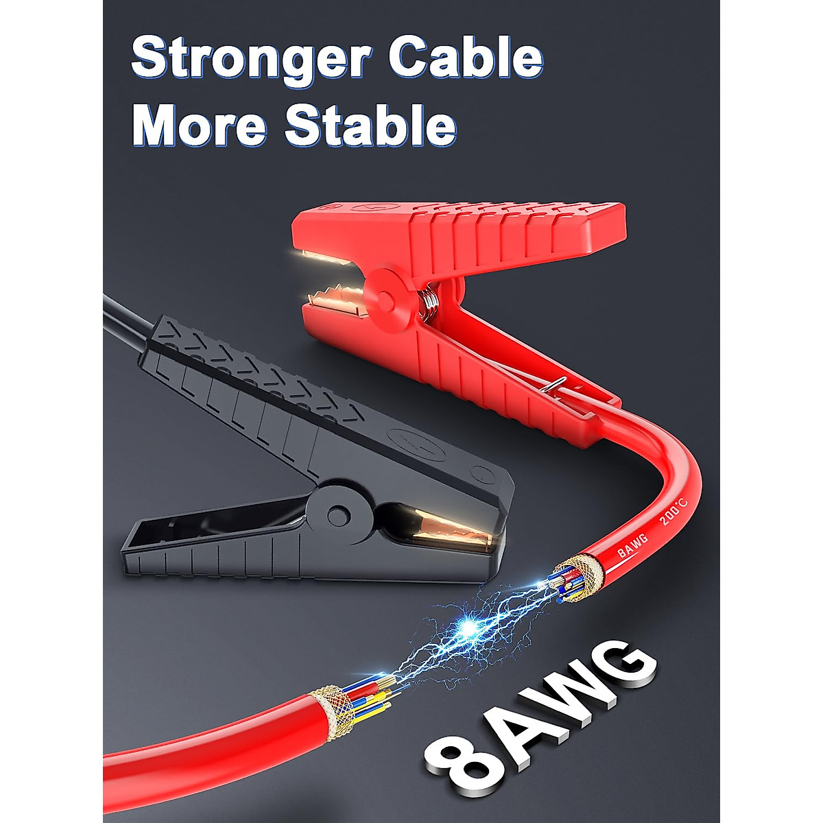 Jumper Starter Clamps Intelligent Automotive Emergency Booster Clamp Cables Replacement Alligator Clamp for 12V Portable Car Jump Starter (Clamp001)