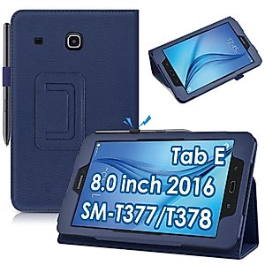 DETUOSI Case for Samsung Galaxy Tab E 8.0" 2016 (SM-T375/ T377v/ T378), Tab E 8.0 inch Tablet Cover, Slim Folio PU Leather Protective Shell Sleeve Book Cover with Multi-Viewing Angles Kickstand