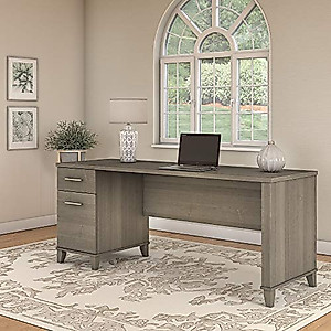 Bush Furniture Somerset 72W Office Desk with Drawers in Ash Gray