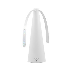 BUGGOFF White Fly & Flying Insect Repellent Fan with Twin Blades, Table top & Hangable, Battery Powered or 5V Plug in, Batteries NOT Included. Safe Blades with Auto Stop. (1 Pack)