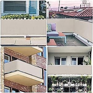 XIANPING Shade Cloth 2.3'x13.12' Privacy Protective Screens Weather-Resistant UV Resistant Polyester with Grommets with Acessories for Deck Patio Pergola Outdoor Backyard, Light Brown