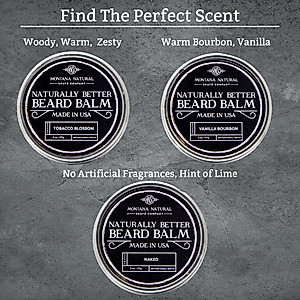MNSC Small Batch Vanilla Bourbon Beard Balm for a Naturally Better Beard - All-Natural Beeswax and Plant-Based Oils, Petroleum-Free, Hypoallergenic, Handmade in USA