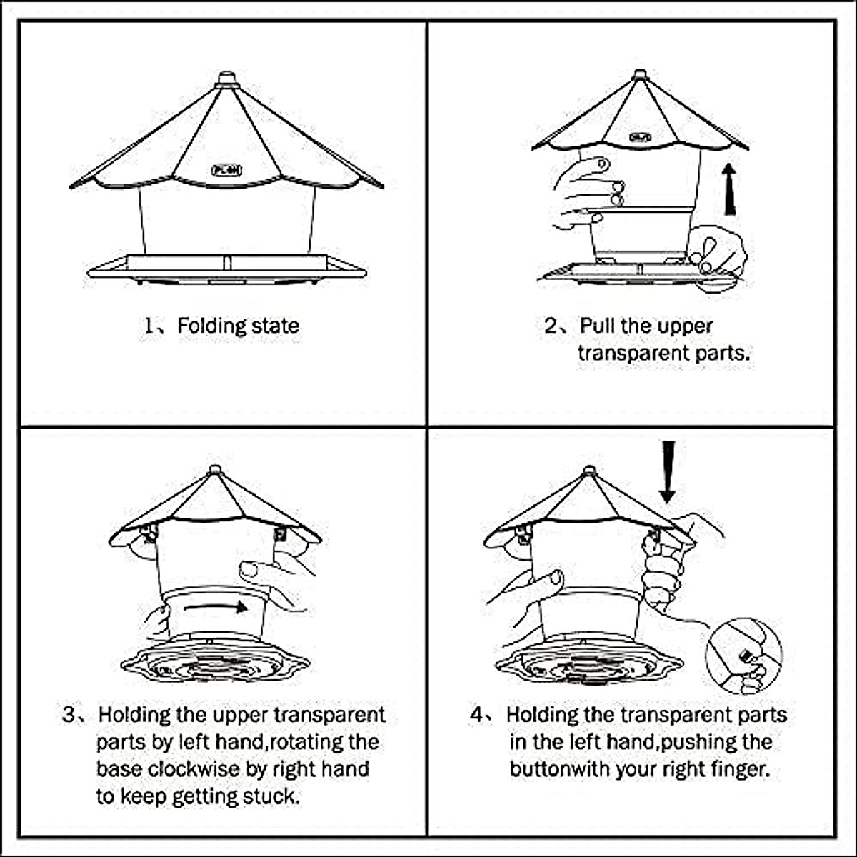 Hanizi Wild Bird Feeders for Outside, Hanging Bird Feeder Squirrel Proof, Outdoor Birds Feeders Wild Bird Seed, Garden Yard Decoration (Green)