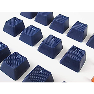 Rubber Gaming Backlit Keycaps Set - for Cherry MX Mechanical Keyboards Compatible OEM Include Key Puller (Dark Blue)