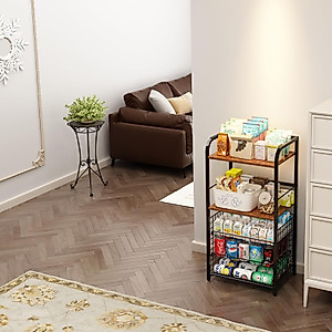 Zuyachuza Adjustable Can Rack Organizer for Pantry, Snack Organizer Shelf, Canned Food Storage Rack, Multifunctional Free Standing Floor Pantry Organizer and Storage for Kitchen