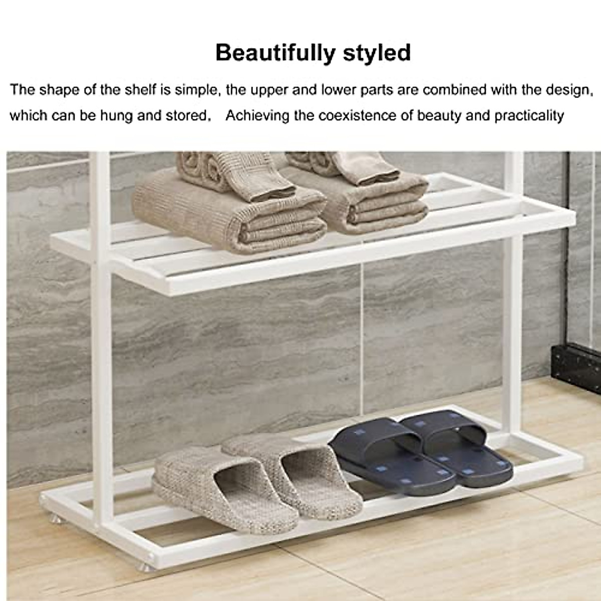 Bevis David Freestanding Towel Racks for Bathroom Floor Modern 3 Tier Hotel Bathroom Metal Towel Rack Drying Rack Outdoor Pool Towel Rack with Storage Rack Laundry Drying Rack for Quilt/Blanket