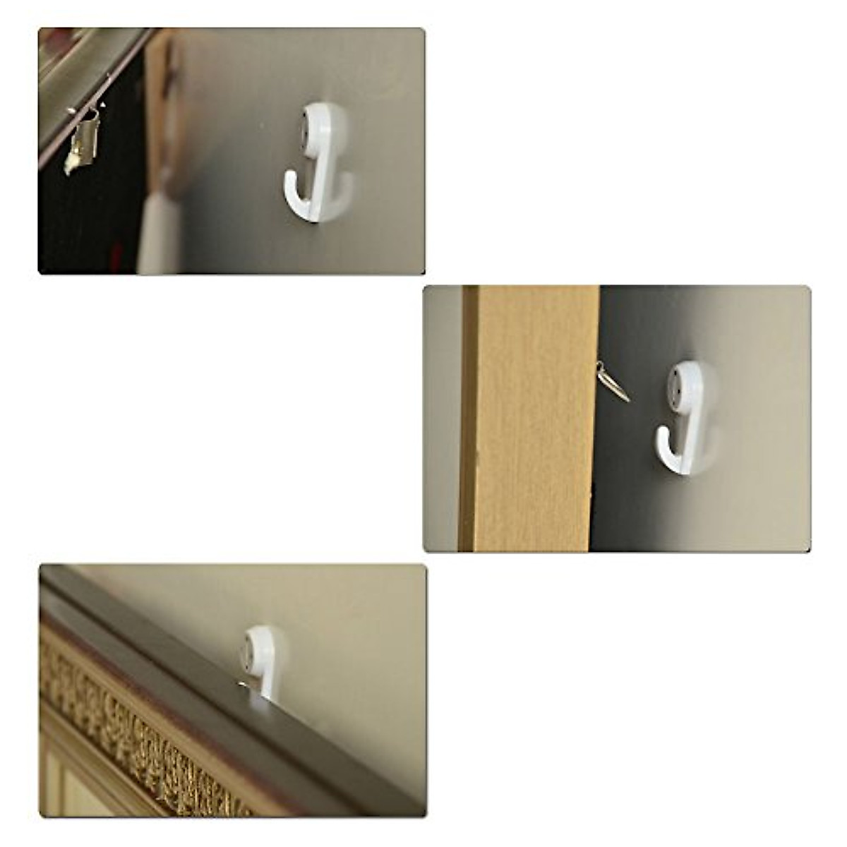 AKOAK 20 Pieces 2" Bearing Up to 25lbs Invisibility Plastic Hardwall Hanger Hooks for Hardware,Fasteners & Hooks Wall Mount Non-Mark Hooks Picture Photo Frame Hangers