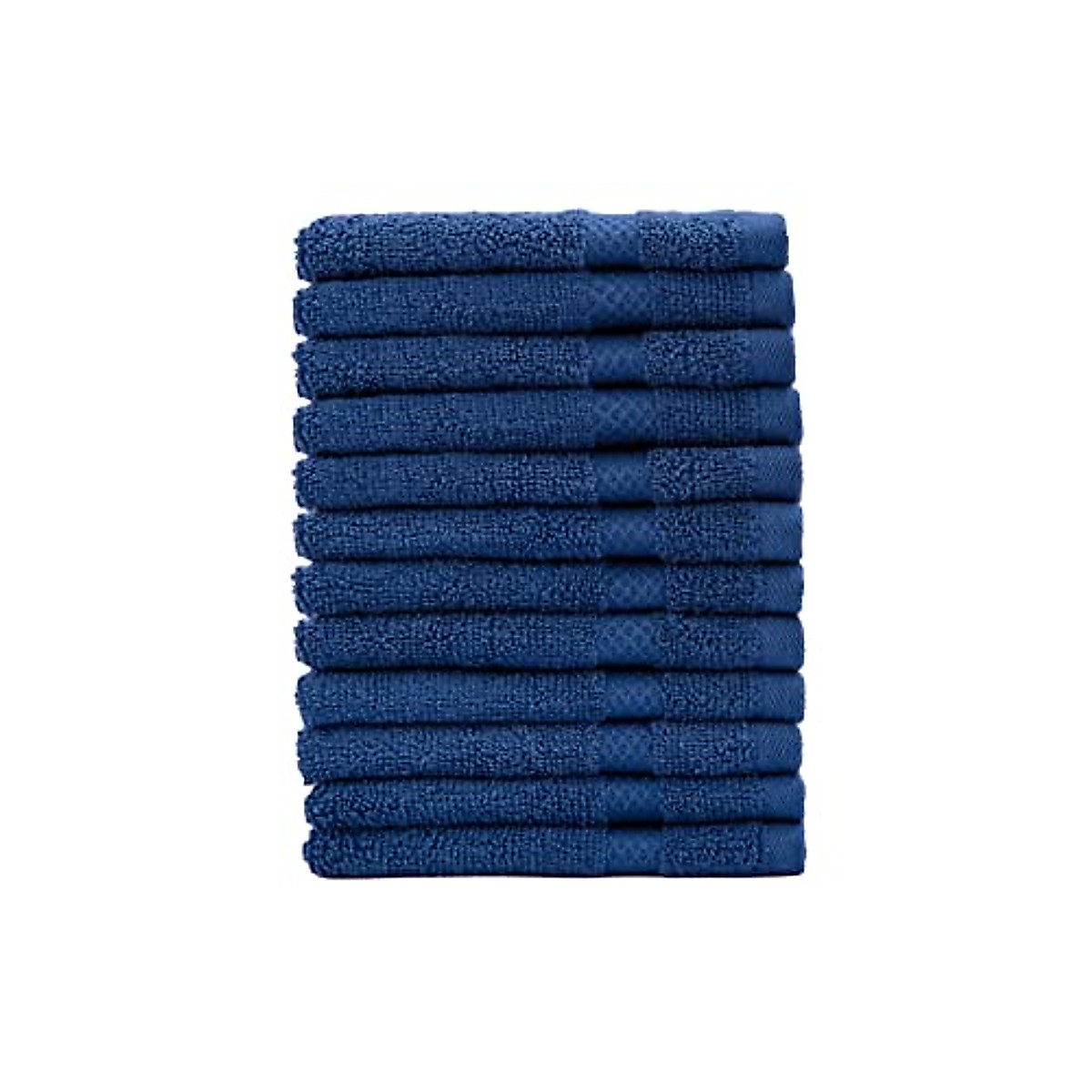 AKTI Premium Cotton Wash Cloths, Pack of 12, 13x13 Inches, 520 GMS, Durable, Quick Dry & Extra Absorbent Cleaning Cloth for Home, Spa, Hotel, Bathroom & Kitchen – Navy Washcloths