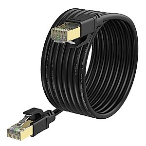 YixHG CAT 8 Ethernet Cable 100 ft, Internet Network Cord, 40Gbps 2000Mhz LAN Wires, High Speed SSTP LAN Cables with Gold Plated RJ45 Connector for Router, Modem, Gaming, Xbox (100 ft)