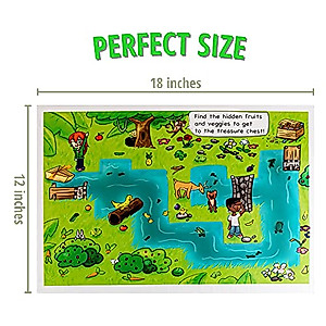 Party Bargains 60 Super Sticky Disposable Placemats - 12" x 18" (Treasure Chest Design) Baby Placemat, BPA Free & Quick to Clean, Keeps a Safe & Germ-Free Surface