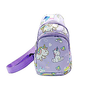 ANKOMINA Small Sling Bag Unicorn Dinosaur Shoulder Chest Crossbody Backpack Daypack for Outdoor,Travel,Hiking