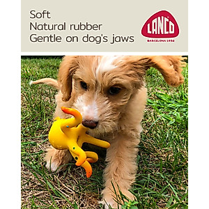 Small Octopus Squeaky Dog Toy Natural Rubber (Latex) Lead-Free Chemical-Free Handpainted Soft Squeaky Puppy Toy Small Breeds