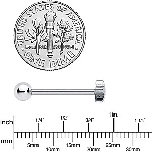 Body Candy 14G Womens 316L Stainless Steel Simple Star Barbell Tongue Ring Body Piercing Jewelry 5/8”