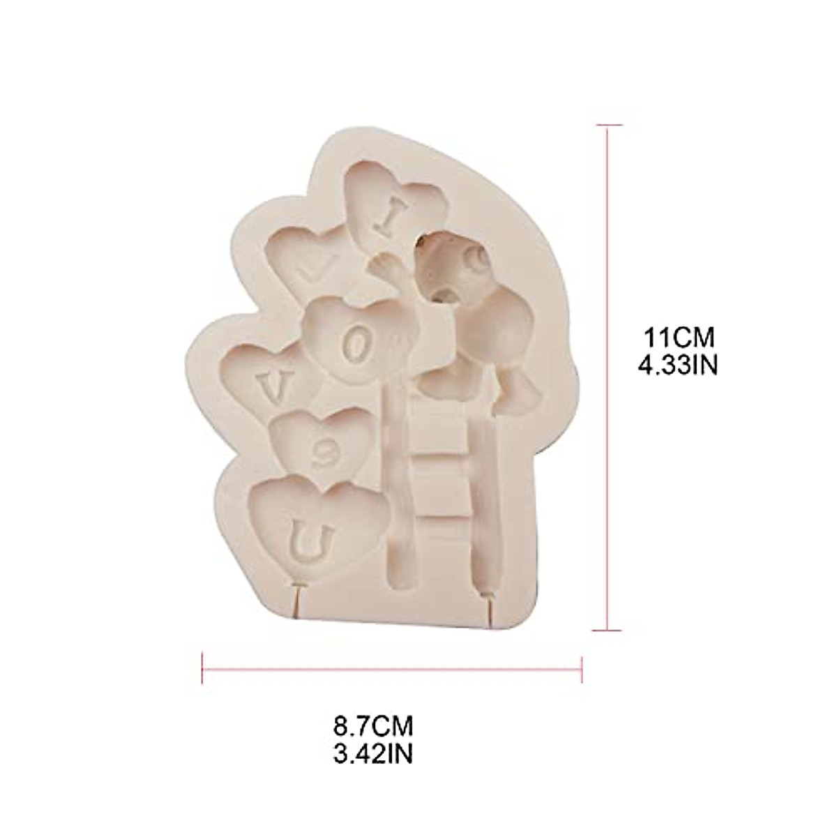 Valentines Day Bear Silicone-Molds For Baby-Shower Cake-Topper Decoration Love Bear Card Fondant Mold DIY-Baking Cookie Candy Mould-silicone