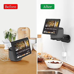 PlusAcc Show 10 Wall Mount Stand - Holder Mount for Echo Show 10 3rd Gen, Space Saving Alexa Accessories Bracket Shelf (Black)