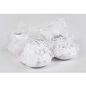 Bow Dream Baby Girls Formal Party Special Occasion Dresses 4Pcs Christening Baptism Dress White 12-18 Months