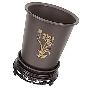 Happyyami Vintage Decor Outdoor Planters 2 Orchid Pots with Orchid pots with Holes Bonsai Planter Decorative Flower Pot with Drainage Holes Saucer and Display African Violet Pots Outdoor Decor