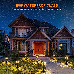 RECHOO Solar Pathway Lights Outdoor 6 Pack, Solar Lights Outdoor Garden Lights with 2 Lighting Mode Waterproof Solar Outdoor Lights Solar Powered Landscape Lighting Pathway Patio Yard Garden Decor