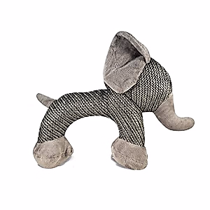 Lily Anne Boutique Woven Cute Dog Toys - Monkey Dog Toy, Elephant Dog Toy, or Sheep Dog Toy - Single or 2 Pack Squeaker Dog Toy - Soft Plush Toys for Light Biters - Dog Chew Toys (Elephant, 2-Pack)