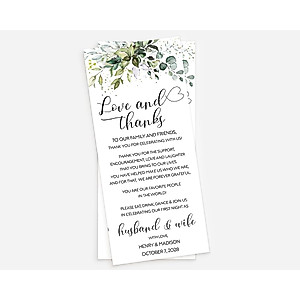 All Ewired Up Wedding Thank You, Printed Personalized, Place Setting, Reception Thank You Card, Wedding Thank You Note, Table Thank You Card, Rehearsal Dinner, Greenery, Eucalyptus