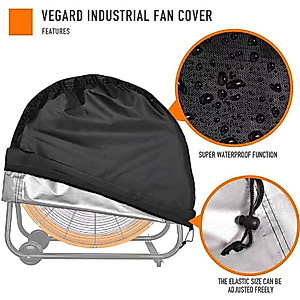 VEGARD Industrial Fan Cover, Outdoor Fan Cover, Heavy Duty Waterproof&Dustproof Cover for 18"&20" High Velocity Floor Fan, Drum Fan, High Speed Blower,Suitable for indoor and outdoor