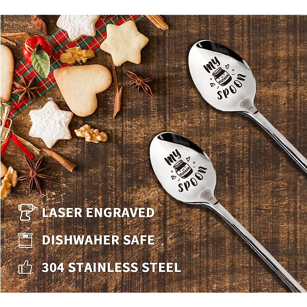 My Nutella Spoon Stainless Steel Spoon, Dessert Cake Nutella Spoon, Gifts for Women, Men, Nutella Lovers, Birthday Christmas Thanksgiving Graduation Housewarming Gifts, Unique Idea Gift