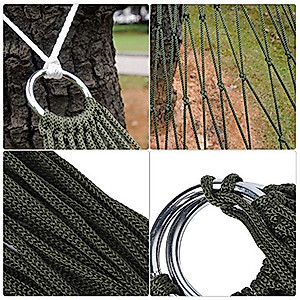 Outdoor Rope Hammock Hanging Rope Hammock Chair Swing Seat, Comfortable Hanging Bed for Patio Porch Garden Backyard Lounging Outdoor