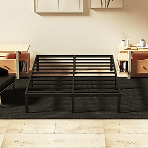 Sealvvos 10 Inch California King Bed Frames No Box Spring Needed, Heavy Duty Metal Platform with Steel Slat Support, Noise Free, Easy Assembly, Black