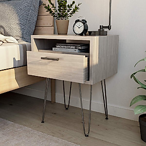 SMARTSTANDARD 16 Inch Heavy Duty Hairpin Furniture Legs, Metal Home DIY Projects for Nightstand, Coffee Table, Desk, etc with Rubber Floor Protectors Grey 4PCS