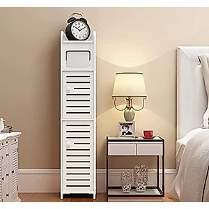 DECOMIL - Small Bathroom Storage Cabinet, Bathroom Storage Organizer |Storage Shelf, Slim, Toilet Paper Organizer, Towel Storage,ONE Door Model