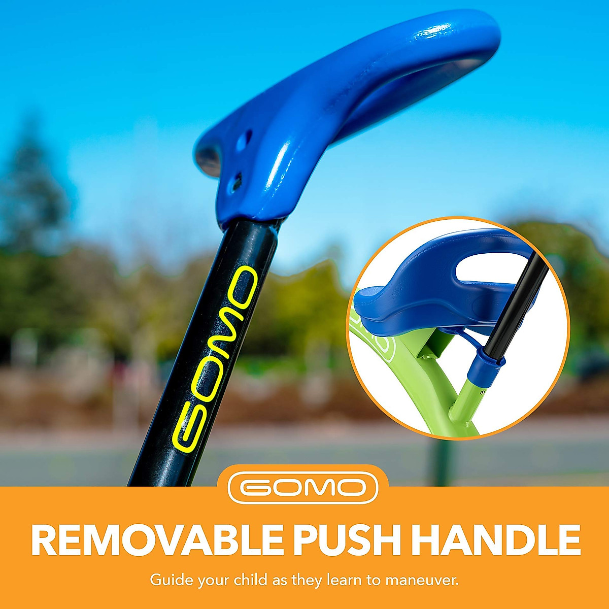 GOMO Kids Tricycles for 2 Year Olds, 3 Year Olds & Kids 1-6, Big Wheels Baby Bike Toddler Bikes - Trikes for Toddlers with Push Handle (Green/Blue)