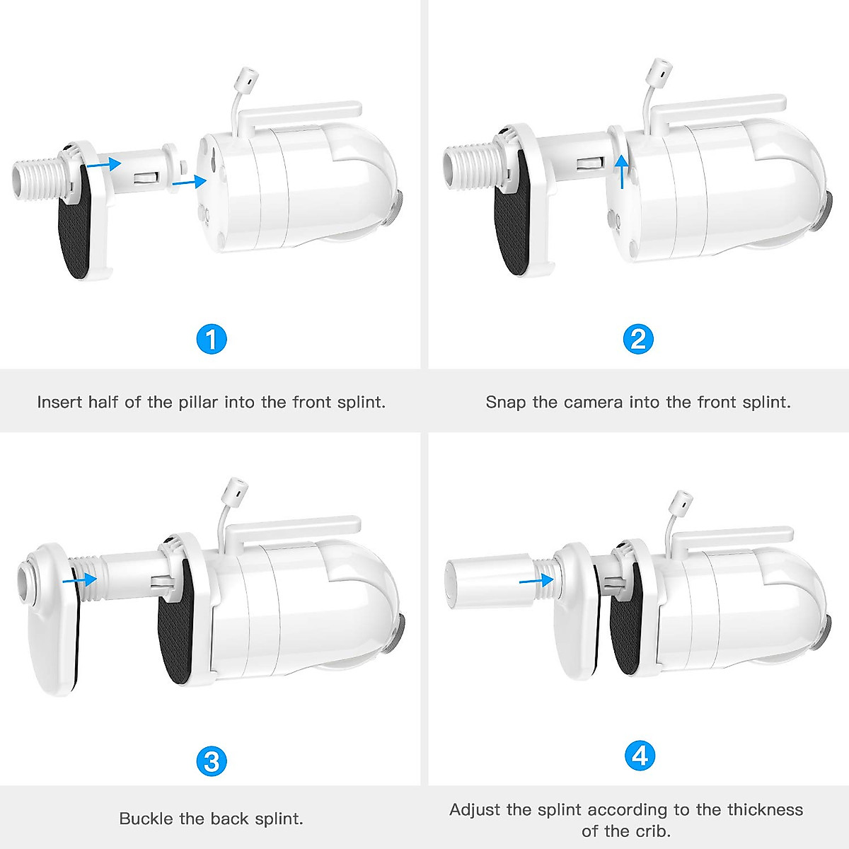 HOLACA Baby Monitor Mount Bracket for Infant Optics DXR-8 Infant Optics DXR-8 Pro Baby Monitor, Compatible with Universal Baby Cradle-No Need Tools