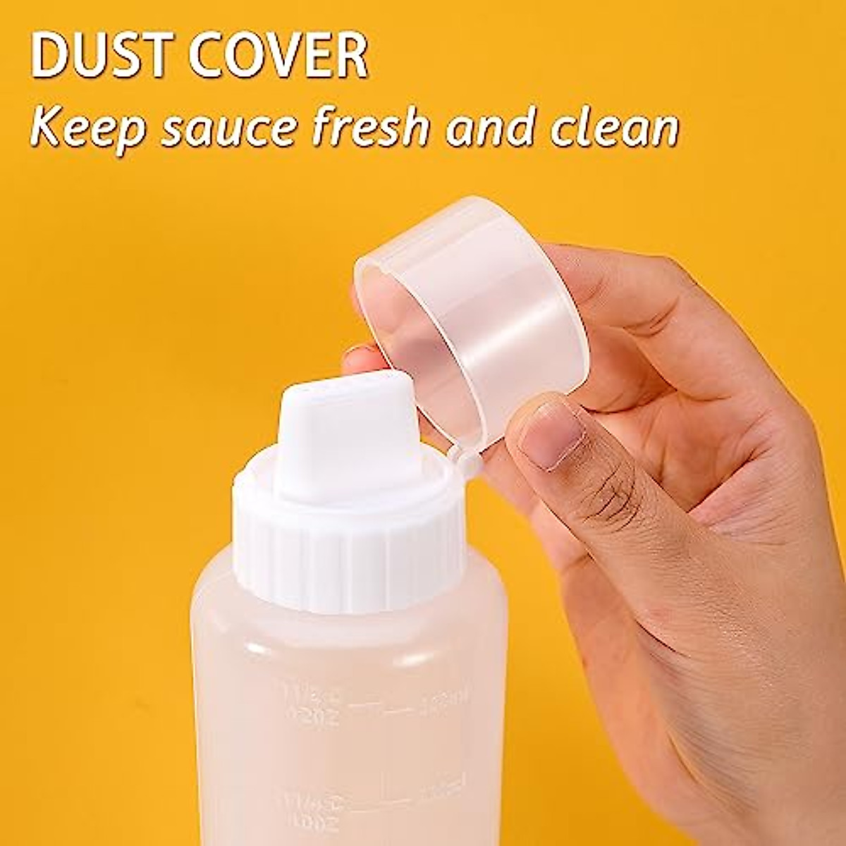 PARBEE 12oz Condiment Porous Squeeze Bottles, 2 Pack Refillable Condiment Containers Ketchup Squeeze Bottles, Leak Proof Syrup Dispenser for BBQ Sauce, Salad Dressing, Oil