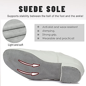 SWDZM Men Latin Dance Shoes Leather Lace-up Salsa Tango Ballroom Modern Professional Performance Practice Dance Shoes,703 White-Suede Sole,10 US